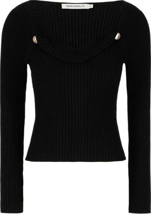 Simona Corsellini Femme, Pulls, Noir, Taille: 38 FR 0003 Maglia Lana C/bottoni Oro