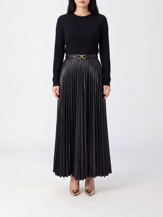 Twinset Robe longue pliss&eacute;e en jersey &agrave; manches longues