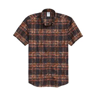 Brooks Brothers Bedrucktes indisches Madras Kurzarm Sporthemd mit Button-Down-Kragen - - Shirts - Herren - Mehrfarbig - M