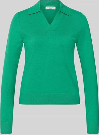 Christian Berg Regular Fit Longsleeve aus Viskose-Mix mit Polo-Kragen