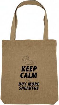 Fabulous Sac Shopping Tote Bag Aspect Lin - Keep Calm and Buy more Sneakers Sneakerhead Collection Shoes Hobby Kicks - Sac de Courses Toile Epaisse 360g Beige 