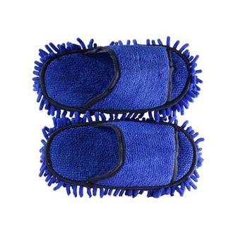 BESPORTBLE VANZACK Pantoufles &agrave; &Eacute;pousseter Bleues Fonc&eacute;es Taille Unique Semelle en Chenille Lavable en Machine Chaussures DInt&eacute;rieur Antid&eacute;rapantes pour Nettoyag