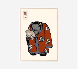 Generic Ara Step Japanesse Wandkunst Poster Drucke ungerahmt (Japanischer Frosch in Kimono Matsumoto Hoji Frosch Ausstellungsposter, 297 x 420 mm)