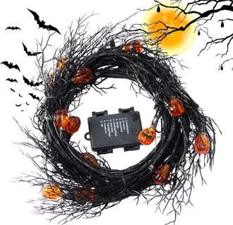 Generic Halloween Kürbis Girlande Deko | Halloween Kürbis Lichterkette,Party Deko Für Wohnung Studentenzimmer Schule Garten Terrasse Gruselhaus