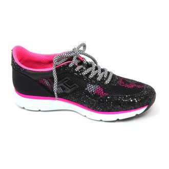 Hogan Pink Glitter Mesh Schuh - - Shoes - Damen - Schwarzk - 37 1/2 EU