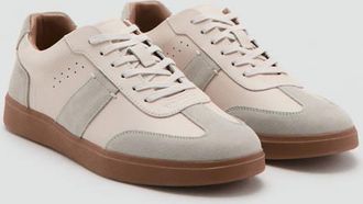Mango Baskets en cuir combin&eacute; blanc - Homme - 39 - MANGO MAN