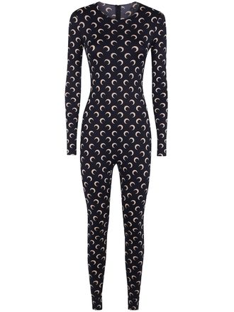 Marine Serre Printed Jersey Catsuit Moon