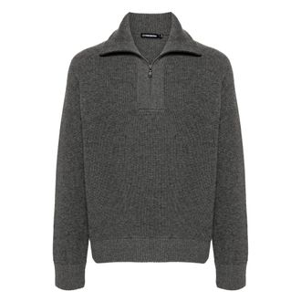 J.Lindeberg Homme, Pulls, Gris, Taille: XL Pull à Fermeture Éclair en Gris