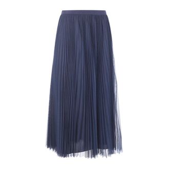 Fabiana Filippi Jupe Midi Pliss&eacute;e - Femme - Jupes - Bleu - Taille: 36 FR