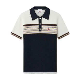 Casablanca Gestreiftes Strick-Poloshirt - - Tops - Herren - Mehrfarbig - 2XL