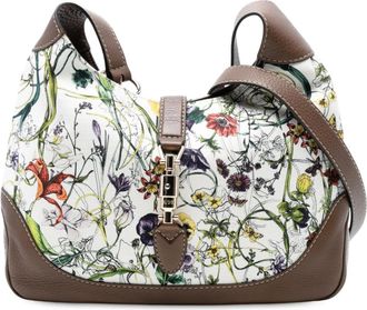 Gucci Hobo Bags - Flora Canvas Jackie O Bouvier Crossbody - Gr. unisize - in Wei&szlig; - f&uuml;r Damen