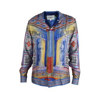 Casablanca Homme, Chemises, Multicolore, Taille: S Le Temple Silk Shirt