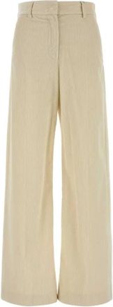 Max Mara Pantalon large Tania - Femme - Pantalons - Beige - Taille: 34 FR