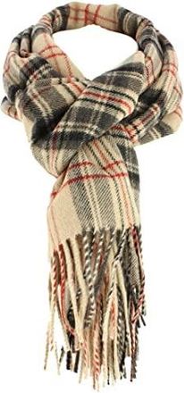 Tony & Paul Echarpe. ALBA, Laine. Marron et rouge - carreaux - FABRIQUE EN ITALIE