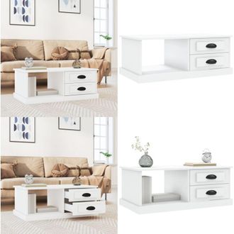 vidaXL Couchtisch Wei&szlig; 90x50x35 cm Holzwerkstoff - Couchtisch - Wohnzimmerschreibtisch - Sideboard - Holzwerkstoff M&ouml;bel - Wei&szlig;er Couchtisch - Home & Living