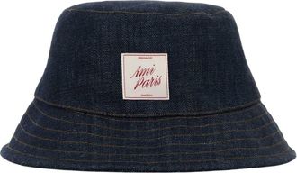 Ami Femme, Accessoires, Bleu, Taille: 58 CM Bob Denim avec d&eacute;tail &eacute;tiquette