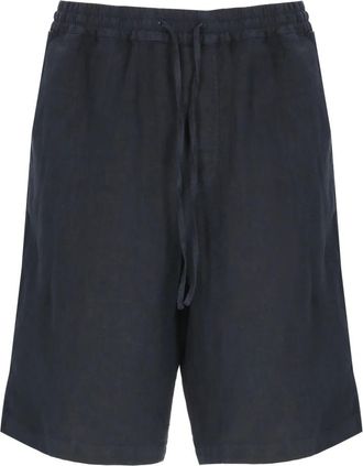 120% Lino Homme, Shorts, Bleu, Taille: L Linen Bermuda Shorts