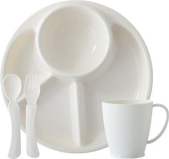 Generic Sghtil Plateaux &agrave; d&eacute;jeuner pour adultes - Assiettes divis&eacute;es r&eacute;utilisables pour, bols de cuisine, couverts pour pique-nique, Thanksgiving, maison, cam