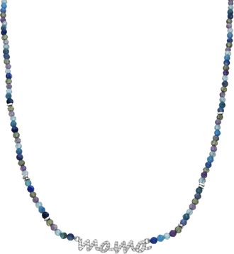 Luxenter Halskette in 925 Sterlingsilber und dunkelblauem Kristallrhodium-Finish - Mama
