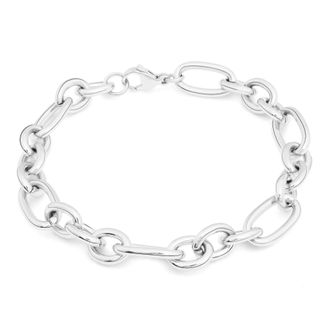 Tamaris Bracelet - Elegantes Armband aus poliertem Edelstahl - Silber - Gliederkette verstellbar bis 21 cm - wasserfest & hautfreundlich