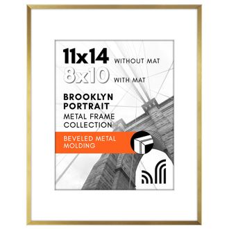 Americanflat Aluminium-Bilderrahmen mit bruchfestem Glas, Verwendung als 20,3 x 25,4 cm gro&szlig;er Rahmen mit Passepartout oder 27,9 x 35,6 cm ohne Passepartout, Brook