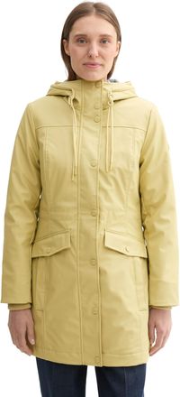 Tom Tailor Damen 1042905 Regenmantel mit Steppung & Kapuze, 35744-Green Spark, XXL