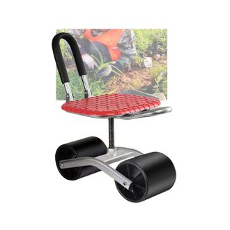 Generic Gartenhocker Mit Rollen, Rollbarer Verstellbarem 360&deg;-Drehsitz, Zusammenklappbar Und Platzsparend Zu Verstauen for Den Garten(Black)