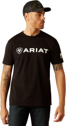 Ariat Ariat Ariat Barb Shield Herren-T-Shirt, Schwarz, Mittel