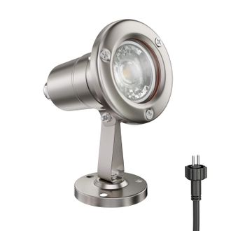 LEDs Com Gartenstrahler MUK f&uuml;r au&szlig;en, Edelstahl, 5,28W 483lm 30&deg; warm-wei&szlig;