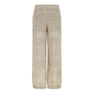 Brunello Cucinelli Exquisite Hose mit abstraktem Blattmuster - - Trousers - Damen - Beige - XS