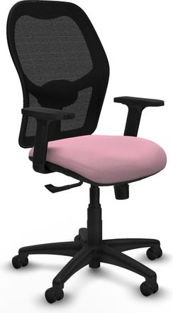 Piqueras y Crespo Rosa Schreibtischstuhl mit 2D-Armen, h&ouml;henverstellbare Lendenwirbelst&uuml;tze, ausgestattet mit 3 Positionen und Schneideschaum, Schwarz/Rosa