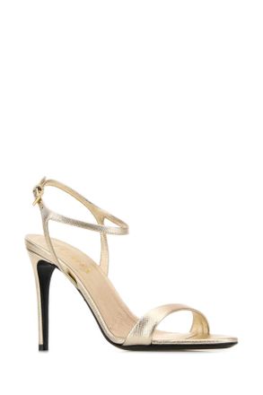 Prada Womens Gold Leather Sandals Pirite Sandali