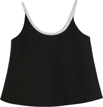 Róhe haut évasé à détail appliqué - Noir