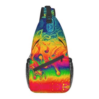 AOOEDM Anti-Diebstahl-Schultertasche, kompatibel mit Color Neon Crossbody Chest Backpack Small Daypack Fashion Outdoor Cycling Gym Chest Shoulder Bags für Mä