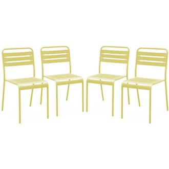 Sweeek 4er-Set Gartenst&uuml;hle aus Stahl