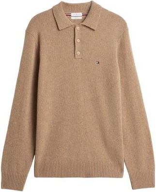 Tommy Hilfiger Pull droit col polo en laine
