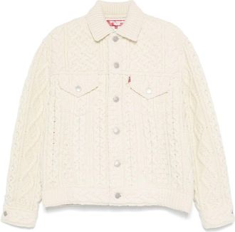 Junya Watanabe x Levis Cardigan in Aran-Strick - Weiß