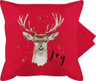 Shirtracer Kissenbezug - Weihnachtskissen Christmas Hirsch Motiv Geschenk Weihnachten I Wintermotiv Geschenk mit Hirsch Geschenke J&auml;ger Geschenkidee Weihnachten 