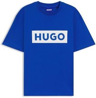HUGO BOSS Hommes Nico T-Shirt en Jersey de Coton &agrave; Logo imprim&eacute; Bleu