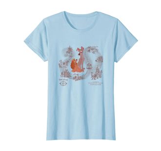 Disney Lady and the Tramp Retro Vintage Art Distressed T-Shirt