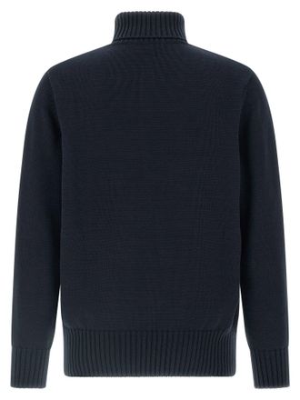 Givenchy Turtleneck Logo Embroidery Sweater - Navy
