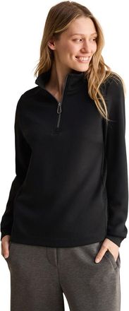 Cecil Damen B322483 Shirt Mit Troyer-Kragen, Schwarz, S EU