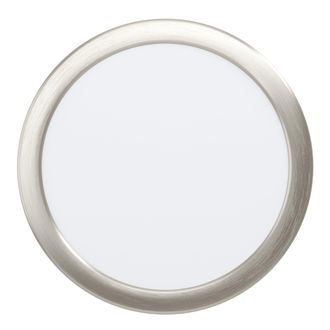 Eglo LED Deckenleuchte Fueva 5, &Oslash; 21 cm, 1 flammige Aufbauleuchte aus Stahl und einer Kunststoff Leuchtfl&auml;che, Deckenlampe in Nickel-Matt, Wei&szlig;, LED Aufbau