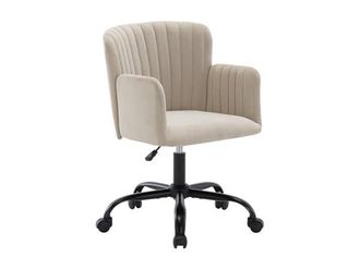 Vente-Unique Chaise de Bureau - Tissu - Beige - Hauteur r&eacute;glable - TOARA