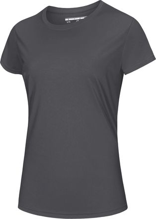 Magcomsen Sport Tshirt Damen Fitness Atmungsaktiv Laufshirt UPF50+ Funktionsshirt Kurzarm Locker f&uuml;r Fitness, Yoga, Laufen Dunkelgrau 2XL