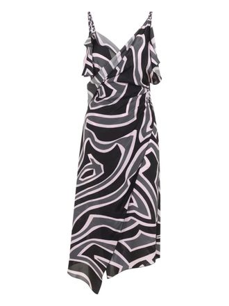 Pucci robe asym&eacute;trique imprim&eacute;e Labirinto - Noir