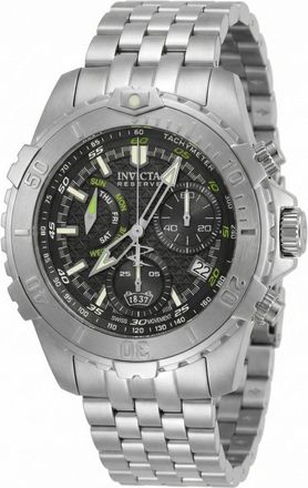 Invicta Reserve 50991 Herrenuhr - Quarzwerk - Edelstahl mit schwarzem Zifferblatt - 47 mm