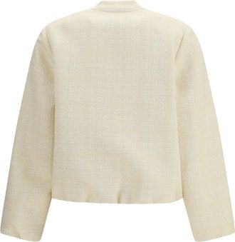 Gucci Tonal Check Tweed Blazer - Beige