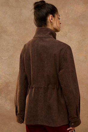 Next Lederjacke Taillierte Jacke aus Kunstvelourleder (1-St)