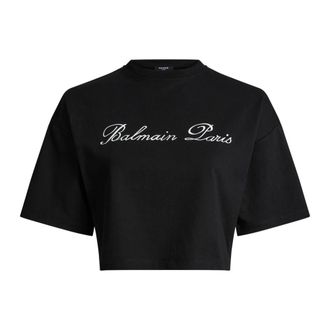 Balmain Bedrucktes T-Shirt - - Tops - Damen - Schwarzk - XS